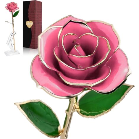 Or rose 24 carats fabriqué pour elle Rose éternelle, cadeau pour femme ...