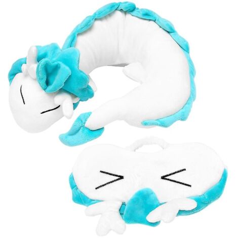 Oreiller de cou mignon de dragon blanc, oreiller de cou d'animal en ...