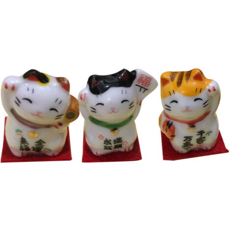 Lot de 3 décorations de table en céramique en forme de chat pour maison ...