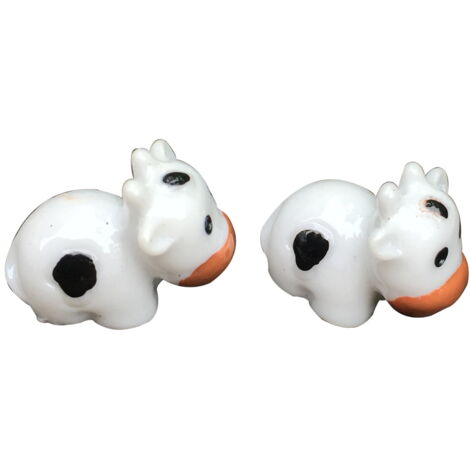 Lot de 2 figurines de vache mignonnes, miniatures, à faire soi-même, pour bonsaï, décoration de ...