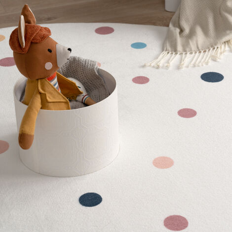 Paco Home Tapis Rond Chambre Enfant Bebe Fille Garcon Arc-en-ciel ...