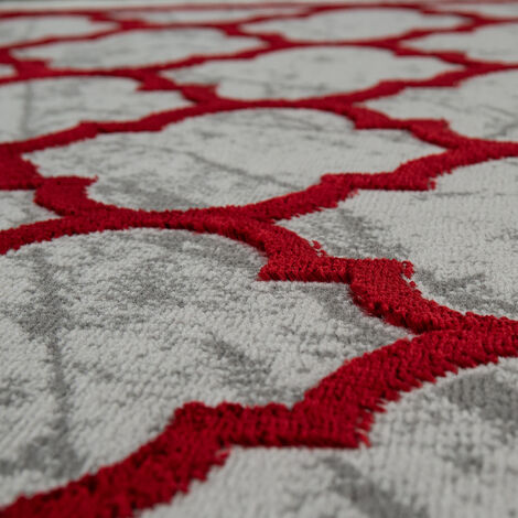 Paco Home Tapis De Salon À Poils Ras Aspect 3D Design Oriental Motif ...