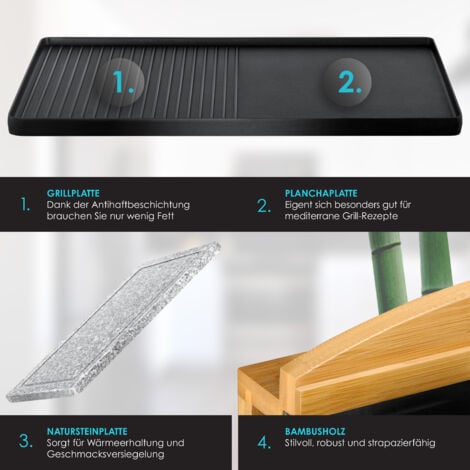 KESSER® Raclette-Grill mit Naturgrillstein Grillplatte Tischgrill für 8 ...
