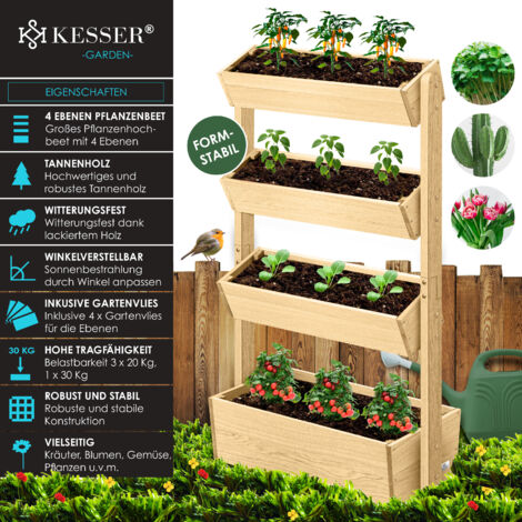 KESSER® Hochbeet mit Etagen Premium Blumenkasten Blumentreppe ...