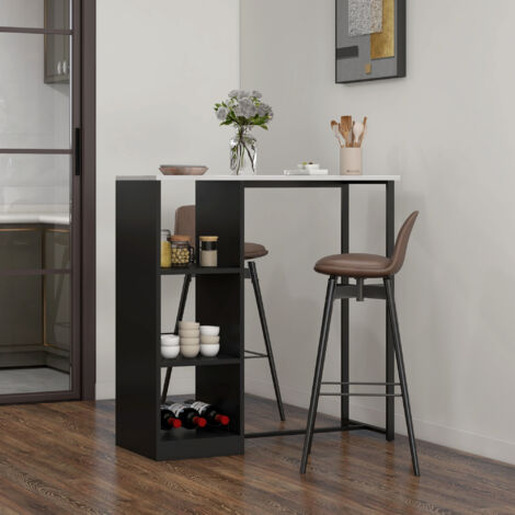Table de bar design contemporain - table haute 3 niches avec range ...