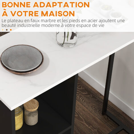 Table de bar design contemporain - table haute 3 niches avec range ...