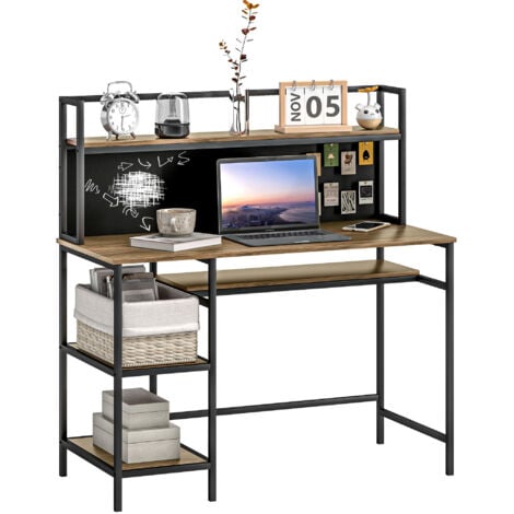 Bureau informatique design industriel 4 étagères grand plateau et ...