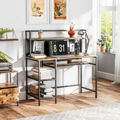 Bureau informatique design industriel 4 étagères grand plateau et ...