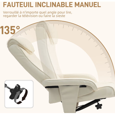 Ensemble fauteuil repose-pieds design Chesterfield - inclinable - bois ...