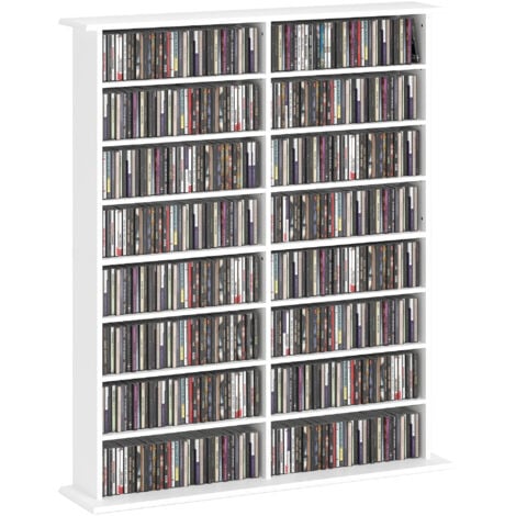 Étagère range CD - meuble rangement CD DVD - 16 compartiments, 12 ...