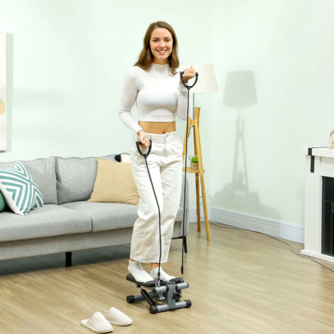 Mini stepper de fitness - SPORTNOW - avec bandes de résistance, écran ...
