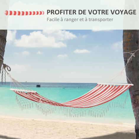 Toile de hamac portable style bohème pour camping et jardin 2x1m ...