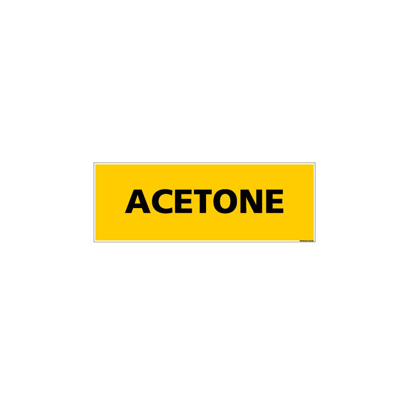 Panneau de Signalisation danger ACETONE (C0081) - Adhésif - 700 x 250 mm