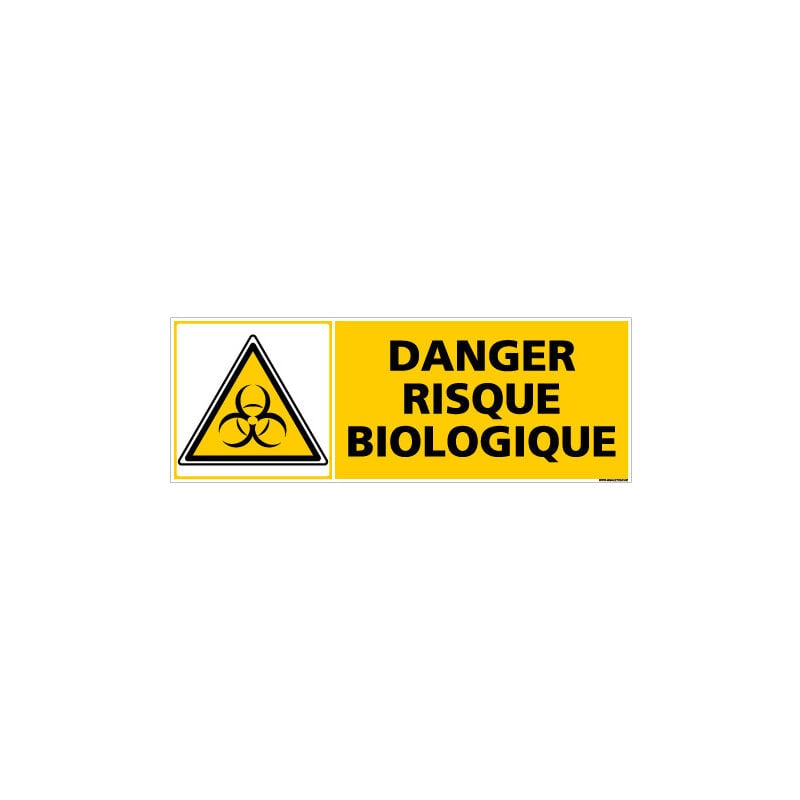 Panneau DANGER RISQUE BIOLOGIQUE (C0378) - Adhésif - 210 x 75 mm
