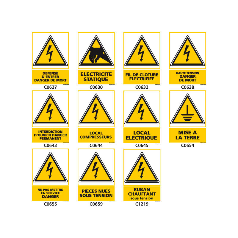 Signalisation danger électrique - C0654 - 75 x 105 mm