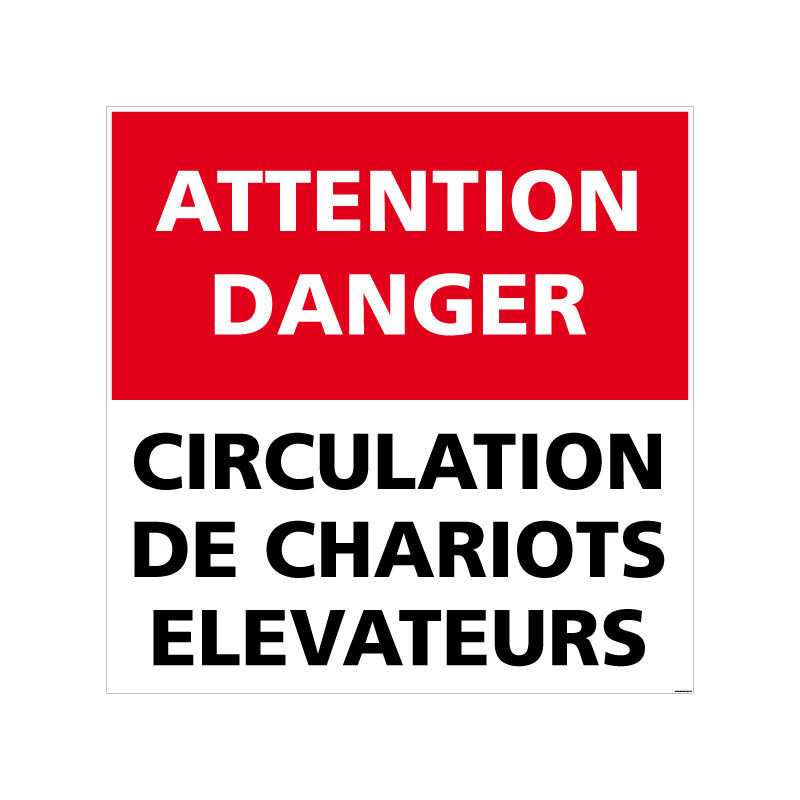 PANNEAU DE SIGNALISATION ATTENTION DANGER (C1283) - Adhésif - 125 x 125 mm