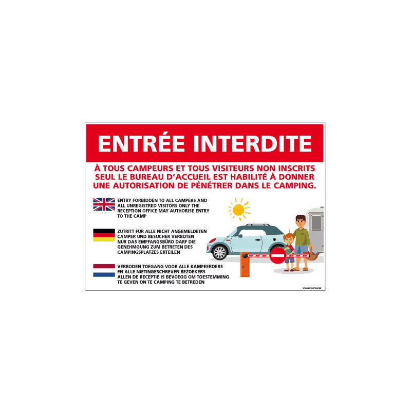 PANNEAU ENTREE INTERDITE (H0321) - Adhésif - 210 x 150 mm
