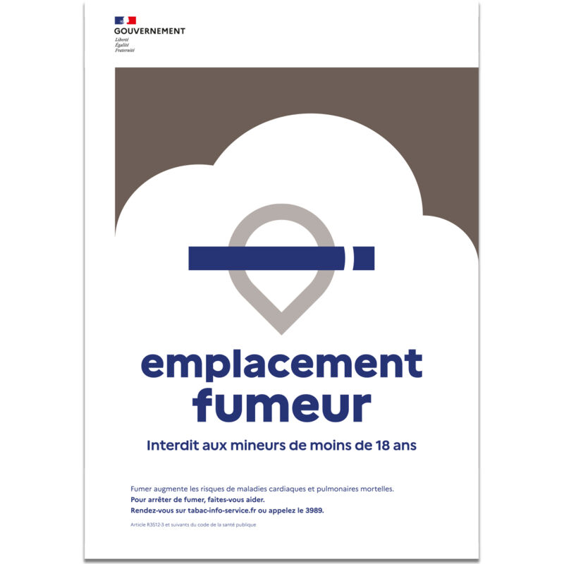 Panneau "Emplacement fumeur" – Zone fumeurs autorisée – PVC – Format ...
