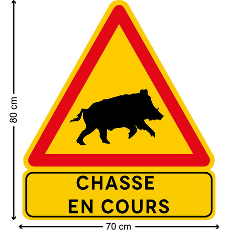Panneau de chasse en cours. Signalisation temporaire de chasse en ...