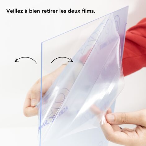 Plaque verre acrylique transparent 4 mm - 80 x 100 cm (800 x 1000 mm ...