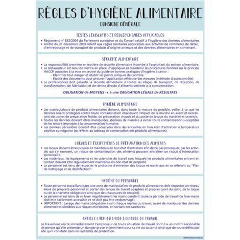 RÈGLES D'HYGIÈNE ALIMENTAIRE. PANNEAU HYGIÈNE ALIMENTAIRE. NORMES ...