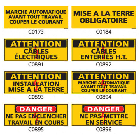 Panneau et Pictogramme de Signalisation danger électrique - C0161 - 350 ...