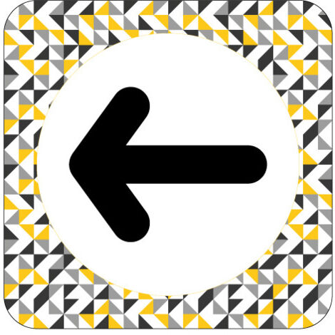 PLAQUE DE PORTE DESIGN SPHERE FLECHE VERS LA GAUCHE .- Terrazo