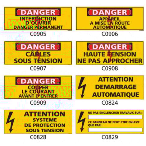 Panneau et Pictogramme de Signalisation danger électrique - C0899 - 210 ...