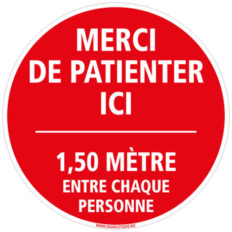 SIGNALISATION SOL ADHESIF COVID 19 CORONAVIRUS - MERCI DE PATIENTER ICI ...