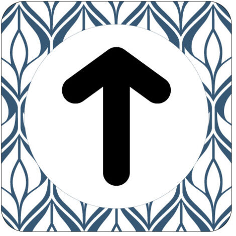 PLAQUE DE PORTE DESIGN SPHERE FLECHE VERS LE HAUT .- Must