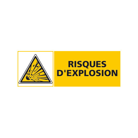 Panneau RISQUES D'EXPLOSION (C0467) - Adhésif - 210 x 75 mm