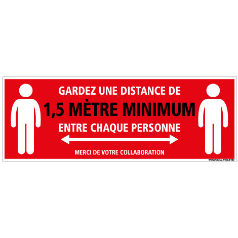 SIGNALETIQUE AU SOL ADHESIVE SPECIAL COVID.19 . GARDER UNE DISTANCE ...