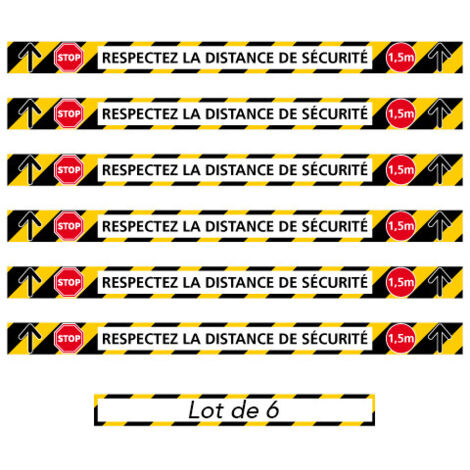 BANDE SOL SPECIAL COVID19 . LOT DE 6 BANDES SOL ADHESIVES AVEC COLLE ...
