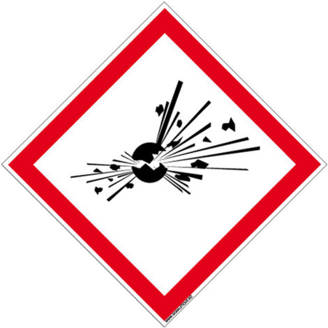 Panneau DANGER MATIERES EXPLOSIVES (SGH01) - Adhésif - 125 x 125 mm