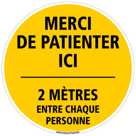 SIGNALISATION SOL ADHESIF COVID 19 CORONAVIRUS - MERCI DE PATIENTER ICI ...