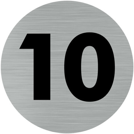 Pictogramme chiffre 10 (Q0313).- Adhésif aspect aluminium brossé ...