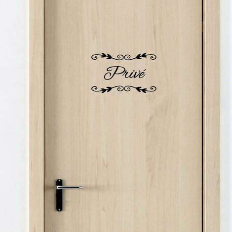 STICKER PORTE PRIVE DECO CHIC (I0303).- Noir