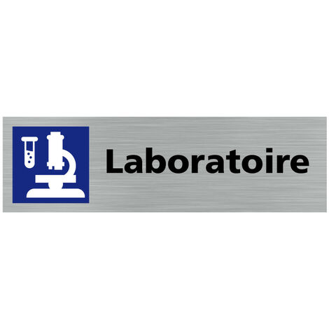 Pictogramme LABORATOIRE (Q0340).- Adhésif aspect aluminium brossé