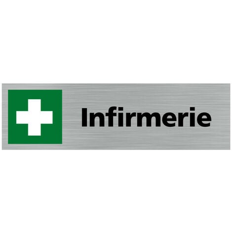 Pictogramme INFIRMERIE (Q0162).- Adhésif aspect aluminium brossé