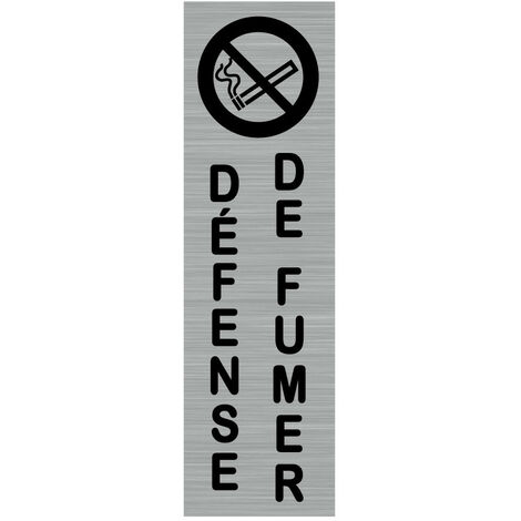 Pictogramme DEFENSE DE FUMER (Q0053).- Adhésif aspect aluminium brossé
