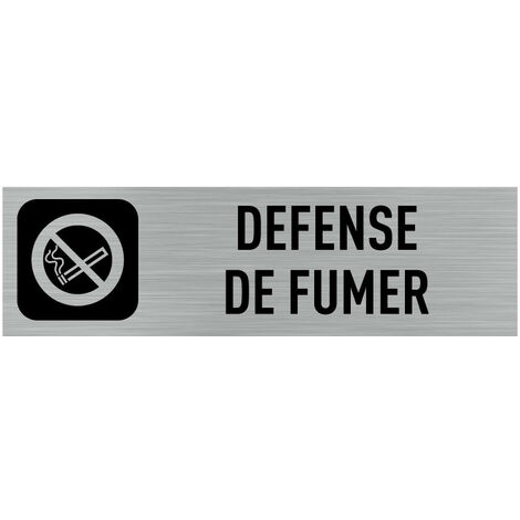 Pictogramme DEFENSE DE FUMER (Q0018).- Adhésif aspect aluminium brossé