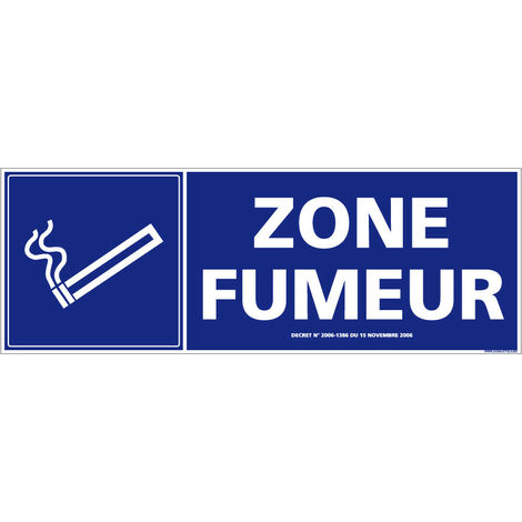 Panneau Information "ZONE FUMEUR". Signalisation Information. Panneau ...