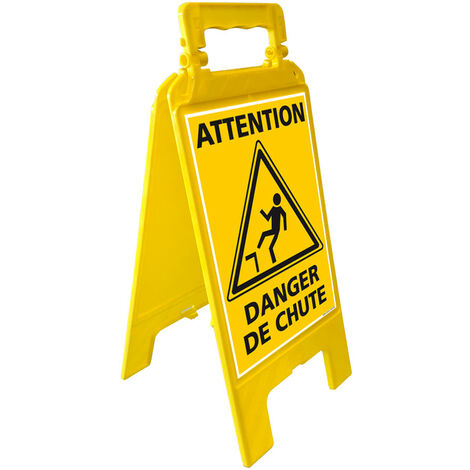 Chevalet de signalisation de DANGER. Chevalet jaune. Chevalet de ...