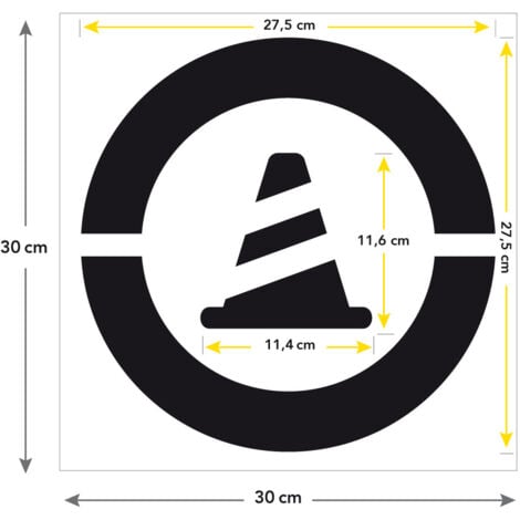 Pochoir Cône de Signalisation PVC Expansé Plot de Signalisation Cône de ...
