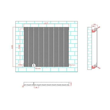 600 x 612mm Single Designer Flat Panel Central Heating Radiator MATT BLACK