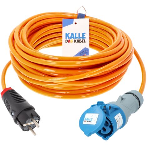 Kalle Adapterkabel Schuko 2,5mm² auf CEE 230V Extreme Signal Orange ...