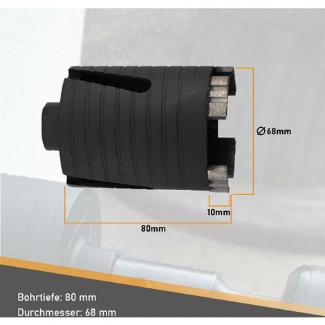 Diamant Dosensenker, Dosenbohrer mit M16-Aufnahme Nutzlänge 80 mm 68 mm ...