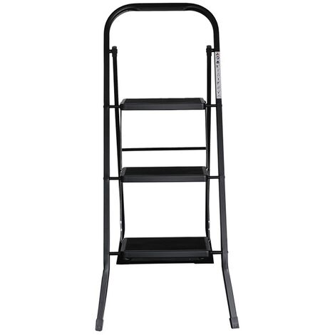 Scaletta pieghevole per uso domestico a 3 gradini - Nero