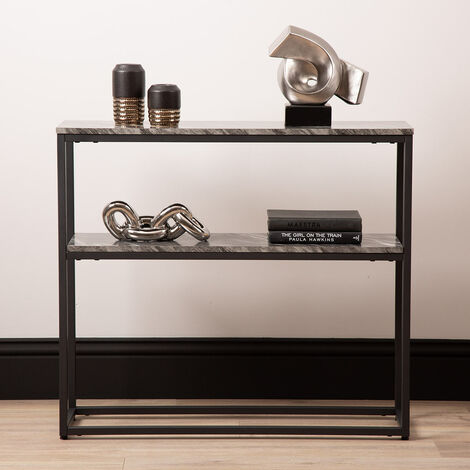 90cm Wide Metal Console Table For Living Room Furniture, 2 Tier Hallway ...