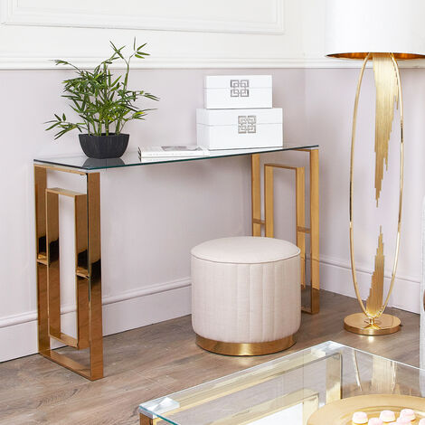 Gold Console Table for Hallway Living Room Furniture, 120cm Slim Metal ...